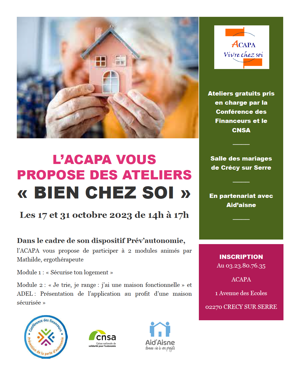 L’ACAPA VOUS PROPOSE DES ATELIERS « BIEN CHEZ SOI » - Communauté de ...